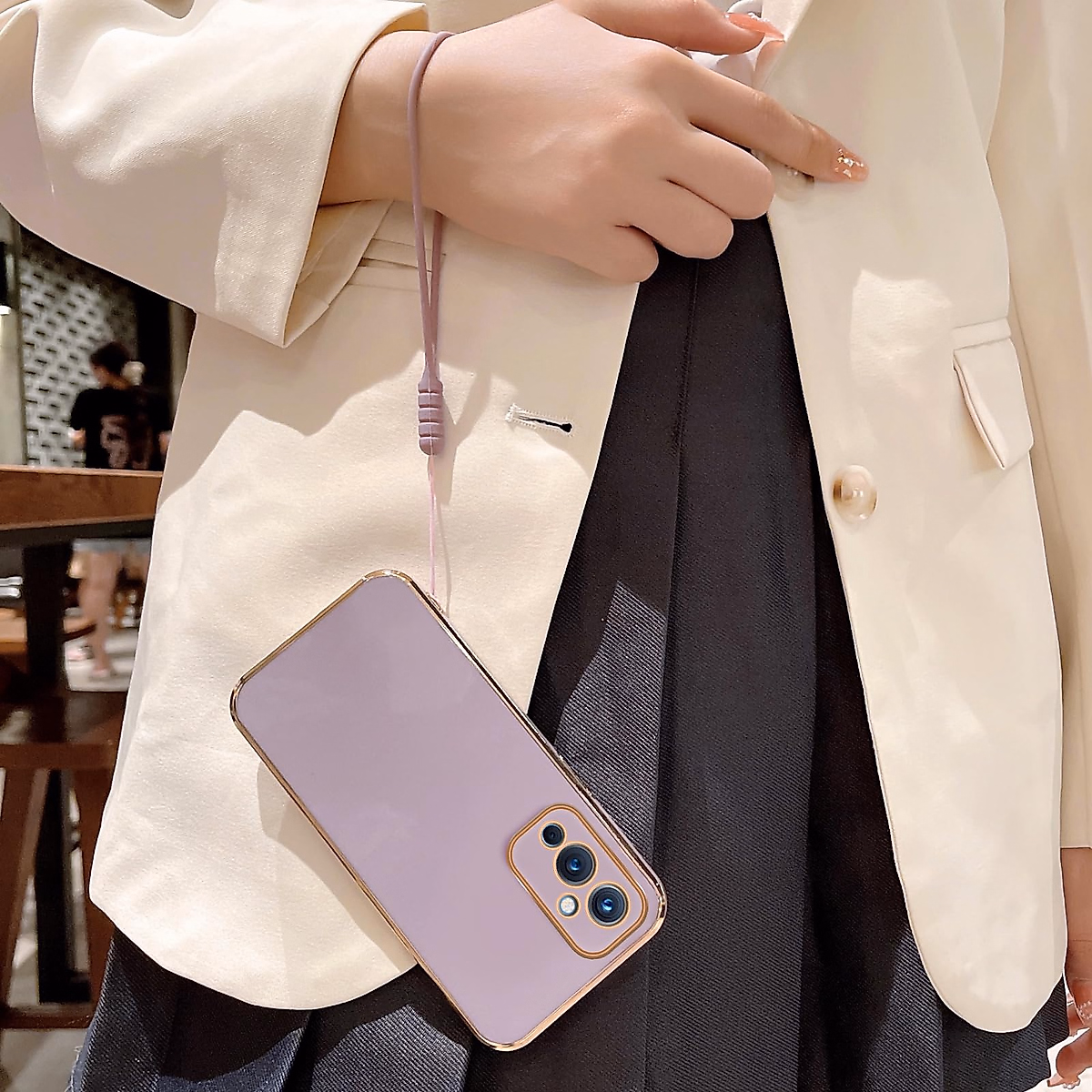 KuDiNi for Oneplus 9 Case, Oneplus 9 Phone Case for Women Girls Electroplating Cute Luxury Bling Aesthetic Trendy Pretty, Full Camera Soft TPU Protection Shockproof Cover for Oneplus 9 (Violet)