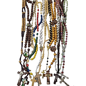 CLGIFT 30pcs mix lot full long rosary necklace Religious catholic Crucifix cross wholesale lot