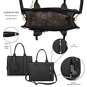 JESSIE & JAMES Concealed Carry Satchel Purse, Top Handle CCW Handbag with Shoulder Strap