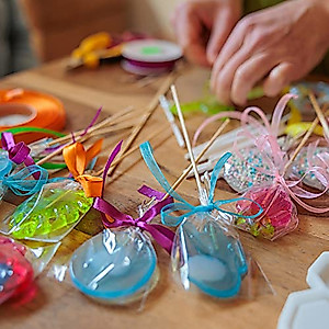 400 PCS Treat Cello Bags and Ties 3x4 for Lollipop Plastic Cellophane Treat Bag Packing Bakery Candies Lollipop Packaging