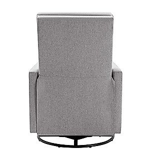 i-POOK Swivel Recliner Chair, Modern Plush Upholstered Rocker Nursery Chair with Adjustable Backrest and Retractable Footrest 360 Degree Swivel Glider Chair Accent Chair for Living Room Bedroom, Gray