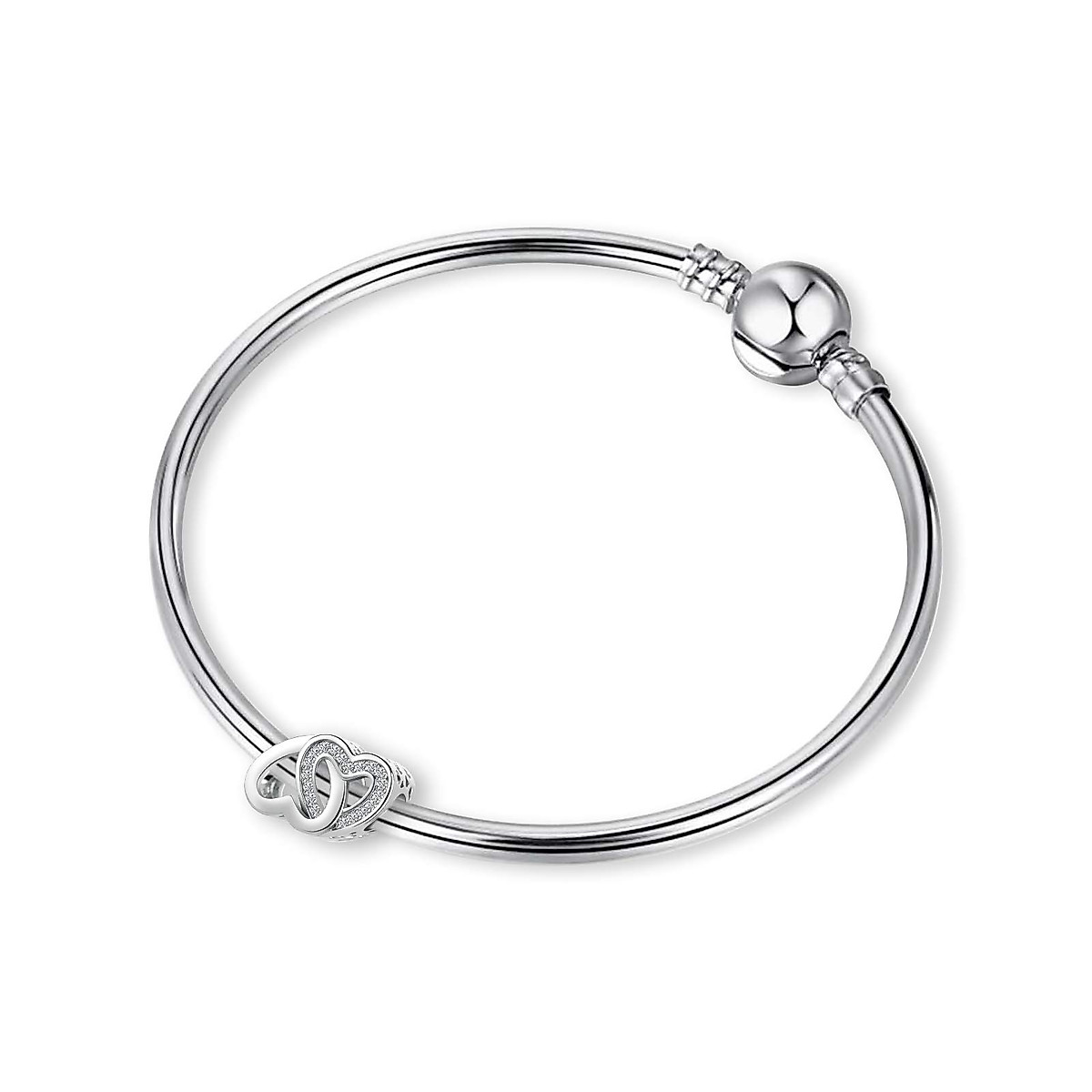 NanMuc Entwined Hearts Love Womens Bead Charms for Charms Bracelets for friend