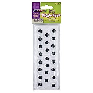 Creativity Street AC3437-02 Peel and Stick Wiggle Eyes, Black, 60 Piece (Pack of 1)