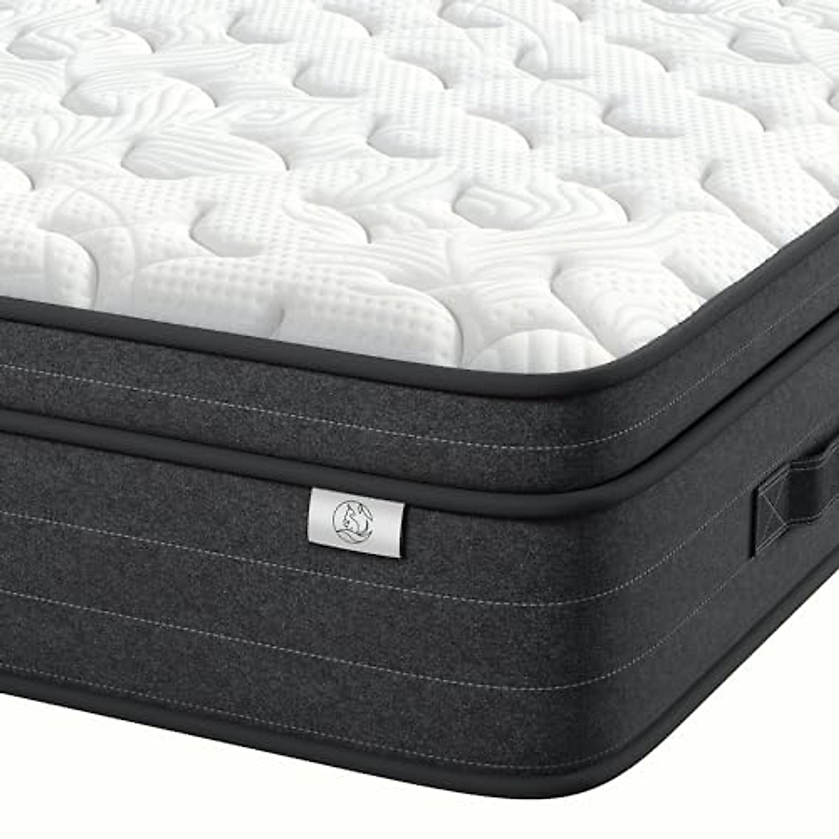 koorlian Queen Size Mattress, 12 Inch Hybrid Queen Mattress in a Box, 3 Layer Premium Foam with Pocket Springs for Motion Isolation and Pressure Relieving, Medium Firm Feel, 120-Night Trial