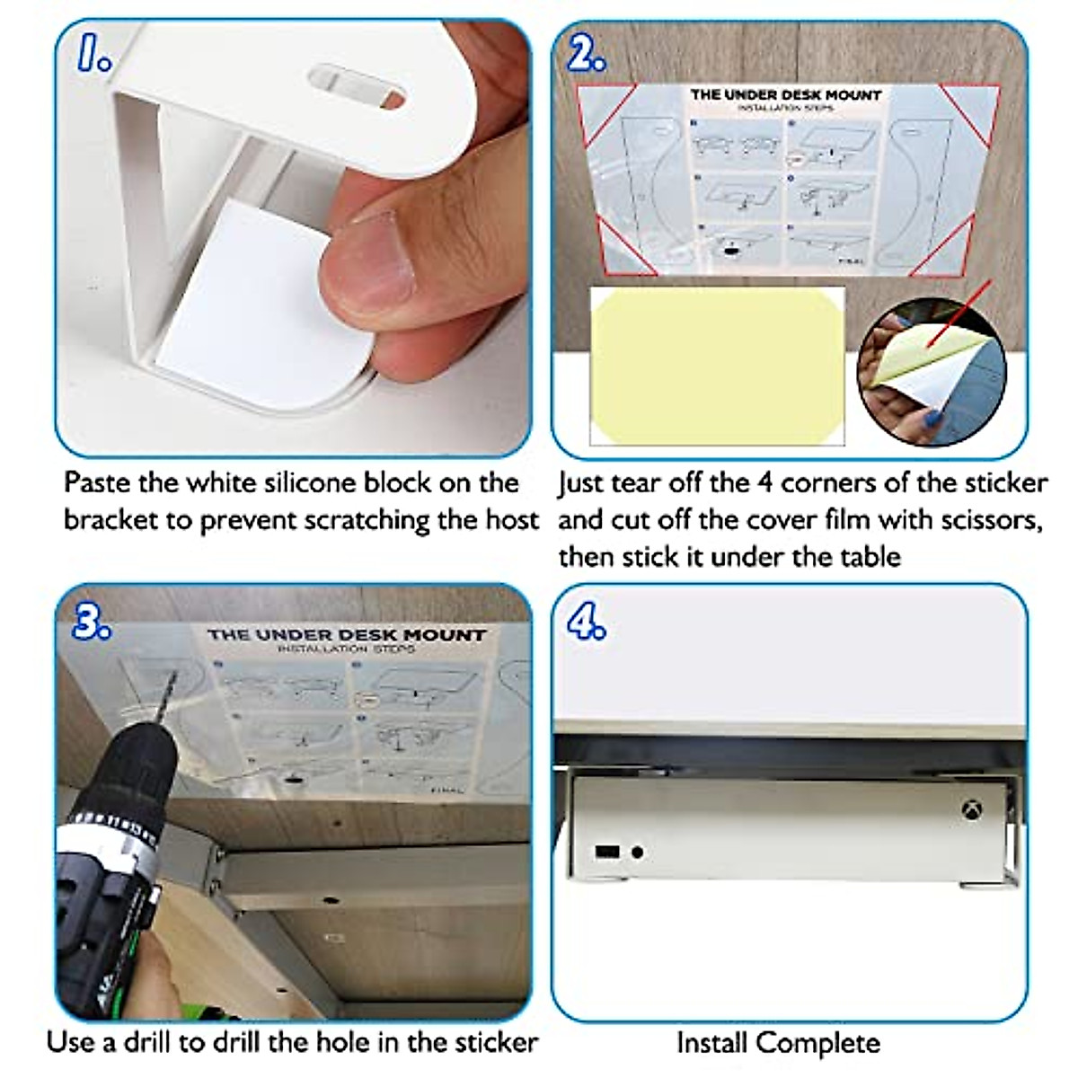 Under Desk Mount for Xbox Series S, Stealth Mount Under Desk Holder Only for Xbox Series S, Xbox Series S Accessories
