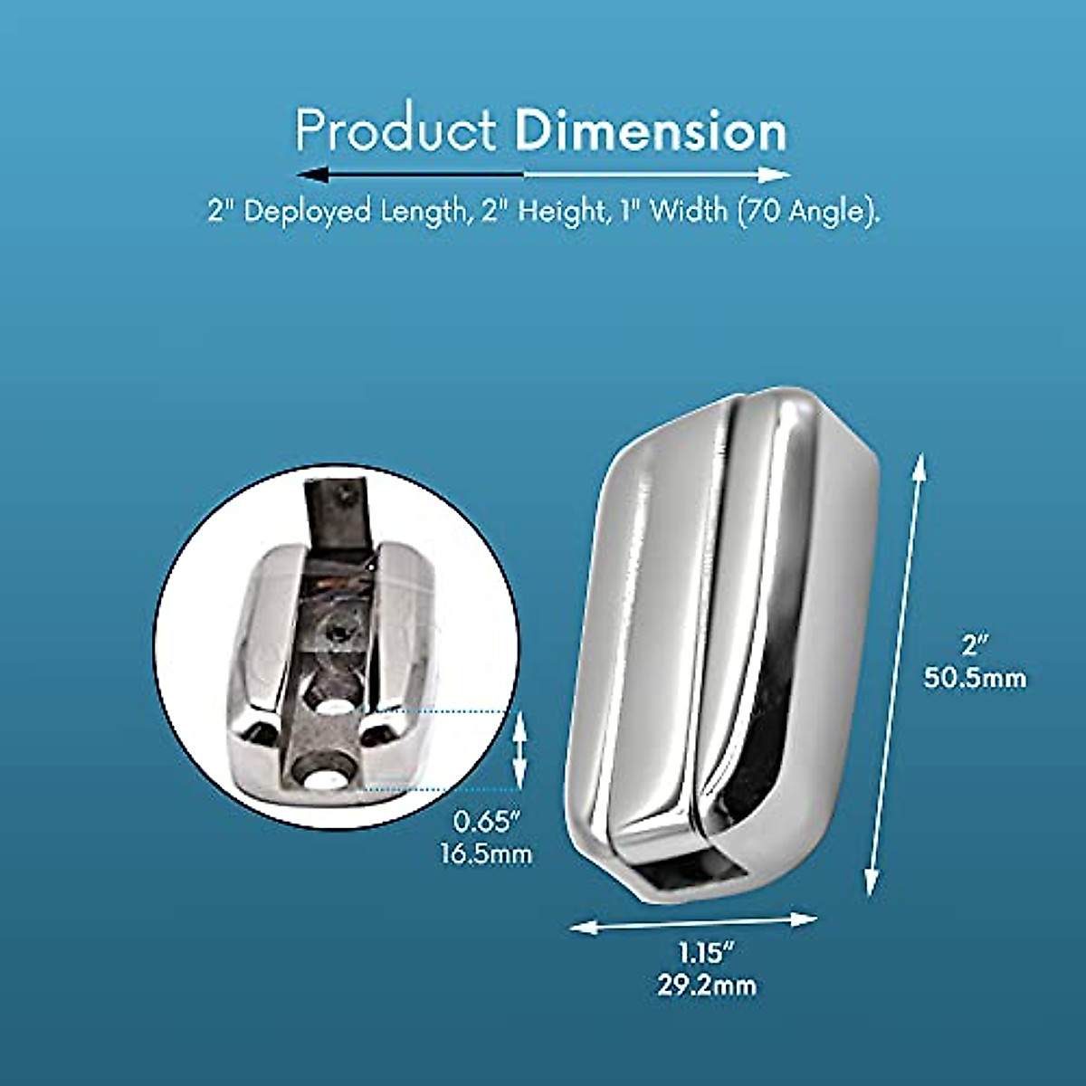 MARINE CITY 316 Grade Stainless Steel Spring Folding Marine Grade Loaded Hat Coat Hook Strong and Durable Coat Hook Foldable Mirror Polished for Boats – Yachts– Hardware Accessories (Pack of 1)