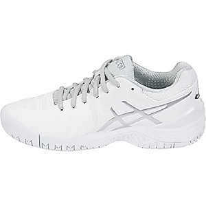 ASICS Women's Gel-Resolution 7 Tennis Shoe, White/Silver, 5 M US