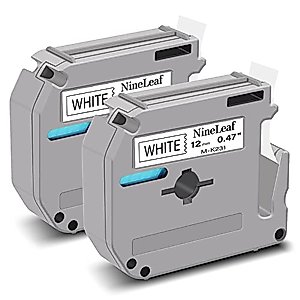 NineLeaf 2 Pack Compatible for Brother P-Touch M Tape MK131 MK231 M-K231 M231 Black on Clear/White Label Tape 1/2'' 0.47 inch (12mm) x 26.2 ft 8m Work with PT-M95 PT-90 PT-70BM PT-65 PT-85 Label Maker