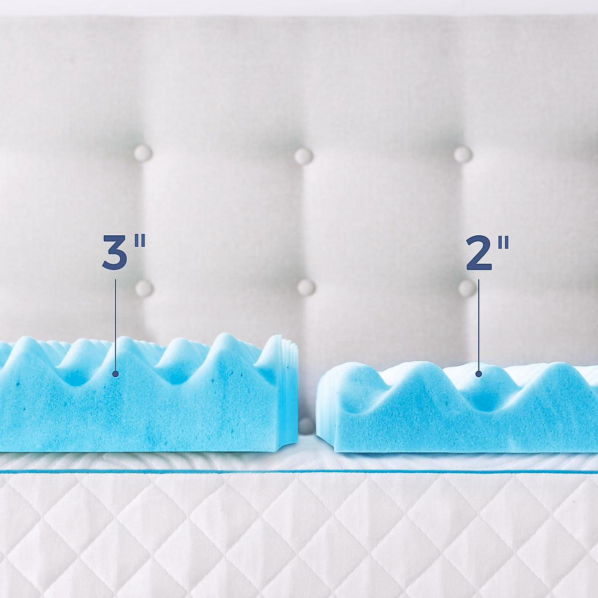 Linenspa 2 Inch Convoluted Gel Swirl Memory Foam Mattress Topper - Promotes Airflow - Relieves Pressure Points - Queen