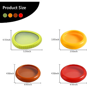 GuangMaii Silicone Fruit Storage Box, 4Pack Reusable Fruit and Vegetable Storage Containers, Fridge Keep Fresh Stretch Storage Pod with Lid for Lemons Garlic Tomato Peper Potatoes (Mix, 4Pack)