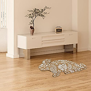 Bunny Shaped Door Mat, Easter Bunny Cotton Rug Rabbit Floor Mats Non Slip Area Rug for Bedroom Living Room Home Decor, 29.52''x39.37''