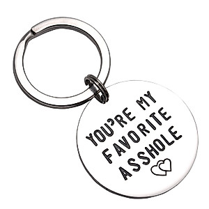 LParkin You're My Favorite Asshole Keychain Funny Man Valentines Day for Husband Boyfriend Gifts
