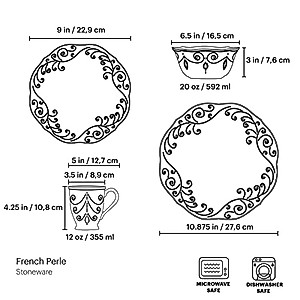 Lenox French Perle 4-Piece Place Setting, Ice Blue,12 oz