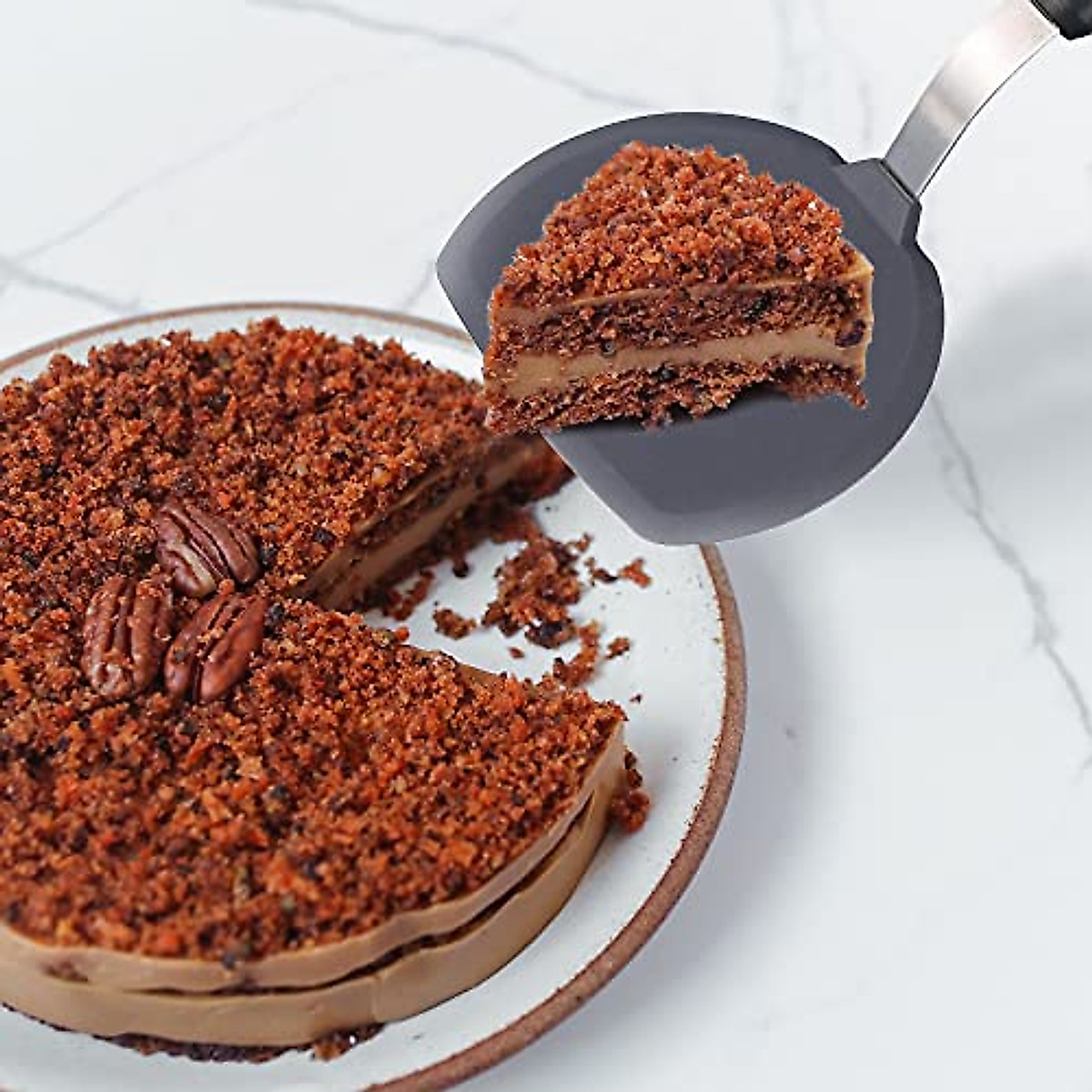 Tenta tenta kitchen Silicone Turner Wide Pancake Spatula Pizza Peel Kitchen Utensil Nonstick Cookware Safe Kitchen Flipper for Griddle Cooking and Baking- 600°F Heat-Resistant Rubber Egg Spatulas.