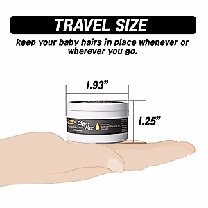 NOBLESSE PREMIUM Edge Wax Styling Edge Tamer 2 Day EXTRA EXTREME HOLD Blended with Black Caster Oil & Olive Oil Travel Size 1.01fl oz/30ml