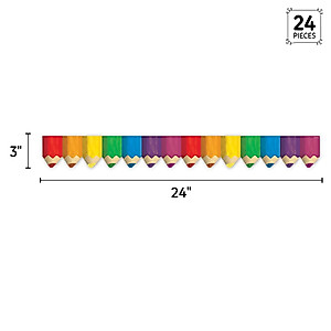 CTP Jumbo Color Pencils EZ Border for Classroom Bulletin Board Border for Classroom (Creative Teaching Press 10559), 48 ft per Package