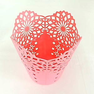 Storage Holder Pen Container Large Capacity Space-Saving Plastic Hollow Design Wastebasket for Desktop