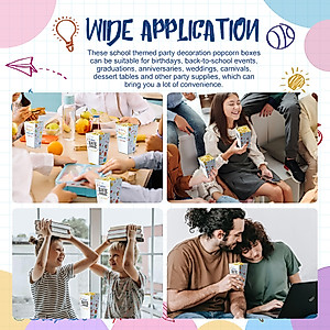 Adnee 30 Pieces Back to School Popcorn Boxes- First Day of School Party Candy Boxes -Welcome Back to School Popcorn Holders for Classroom Decoration Teacher Gift Bag Party Favor