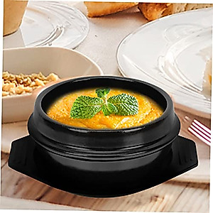Yardwe 1 Set Korean Miso Soup Pot Korean Stone Pot Soup Pot with Lid Induction Stock Pot Earthen Pot Ramen Noodle Pot Induction Stew Pot Practical Stew Pot Ceramic Kitchen Cooking Pot Pan