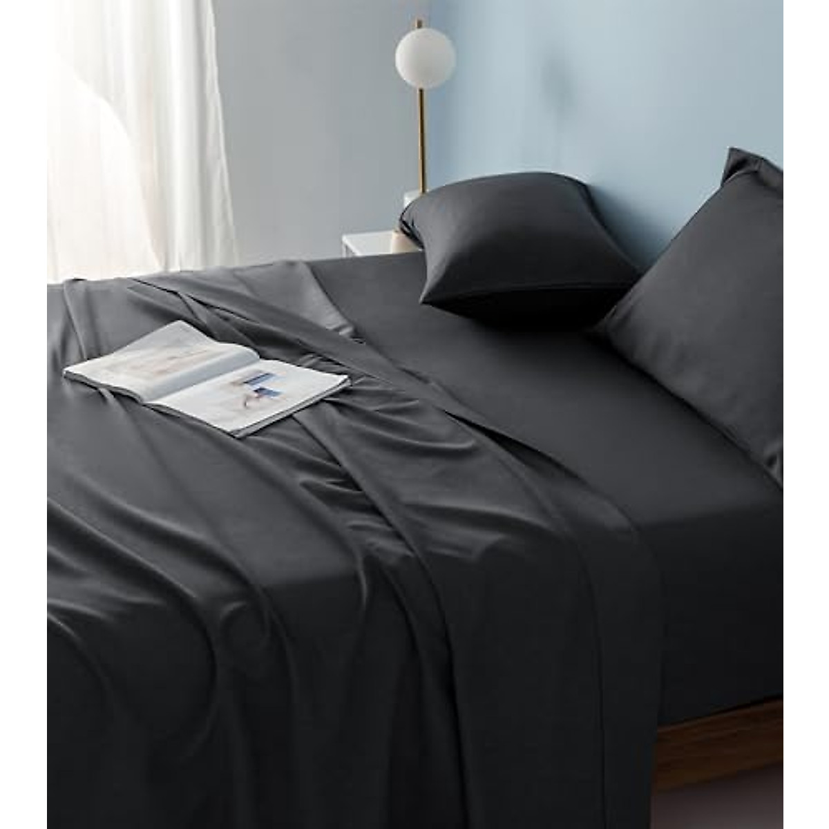 KeoWin 18 Inch Full Sheets Deep Pocket,Cooling Sheets Queen Deep Pockets,Microfiber Sheet Set Deep Pocket,Lightweight Soft & Wrinkle Free