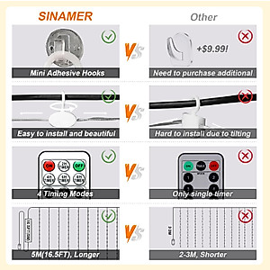 SINAMER White Curtain Light for Bedroom, 300 LED 9.8ft x 9.8ft Curtain String Light with 16 Hooks, 8 Models Remote Control, Window Fairy Light with USB for Wedding Party Home Garden Indoor Decorations