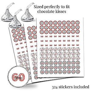 Confetti Rose Gold Polka Dot 60th Birthday Party Sticker Bundle Kit - 429 pieces!!! Includes 60 2" Circle Stickers for Favors & Goodie Bags, 45 Mini Candy Bar Wrappers & 324 Round Candy Kiss Stickers