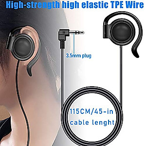 EXMAX Wired Single Headphones 3.5mm Left-Side Earphone One Ear Ear-Hook Headphone for EXD-101 ATG-100T Wireless Tour Guide Receiver Radio Podcast Laptop MP3 Ear Bud (Left-Side Earphone)