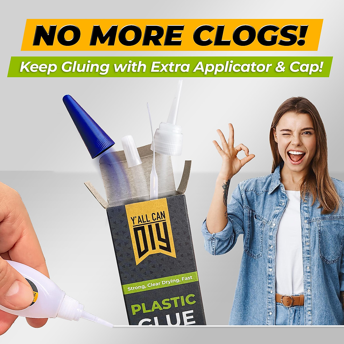 Y'allCanDiy Super Glue for Plastic 20g (.7 oz) - Heavy Duty Glue for Legos & Miniatures. CA Glue Adhesive for PLA, 3D Printing, Toys, Car, ABS, PVC, DIY Kits