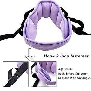 StoHua Adjustable Baby Car Seat Head Support Band, Baby Safety Car Seat Neck Relief Hold, Comfortable Head Hold Head Strap for Baby, Kids, Children, Purple