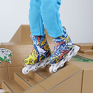 TIME4DEALS Fingerboard Skate Park Set 18 Pcs - Finger Skateboard Deck Ramp Set 8 Pieces Bigger & Mini Finger Toys Kit Handboards Scooter Skates Bike Caster Board Skateboards for Kids Gifts