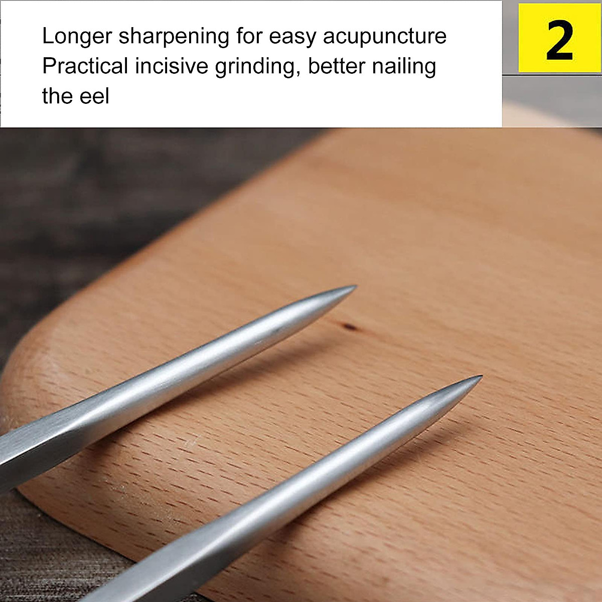 2Pcs Japanese Style Eel Spike Sashimi Knife T-shape Stainless Steel Sushi Chef Tools for Home Kitchen Restaurant
