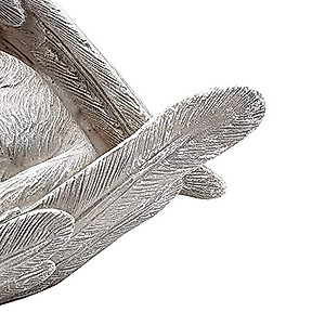 Napco Sleeping Cat Within Angel Wings 8.5 x 5.5 Resin Stone Pet Memorial Figurine, Concrete Grey