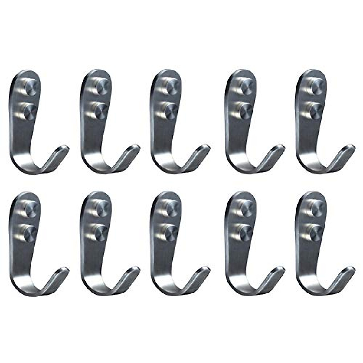 Deezio Extra Strong Stainless Steel Screw Single Hooks, Coat Hooks, Hat Hooks, Wall Hooks, Bath Towel Hook, Kitchen Hooks, Heavy Duty Wall Mount Hooks (Pack of 10)