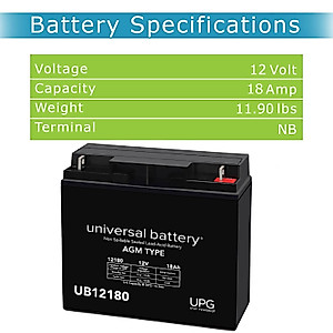 UPG UB12180 D5745 AGM 12V 18AH 12 Volt 18 Amp SLA Battery
