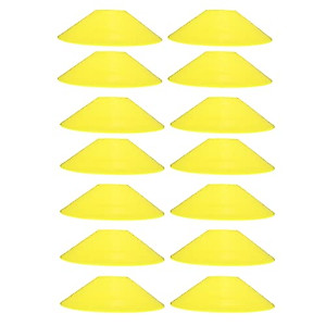 CLISPEED Mini Football 14pcs Games Agility Professional Field Athletics Soccer Yellow Accessory Function Basketball Outdoor Plastic Practice Football Kit Reflective Cones Flexible Mini Soccer Ball