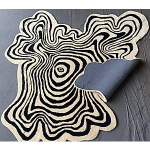 RugTex Arts Area Rug - 8' x 8' Irregular, Multi Traditional Irregular Design,Unique Carpet,Handmade Wool, for The Living Room, Bedroom, Dining Room & Home Décor