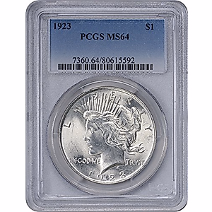 1923-P Peace Dollar, MS64, PCGS