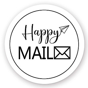 1.5 Inch Happy Mail Stickers,Packing Stickers,Envelope Sealing Stickers for Small Business,500 Pcs/Roll