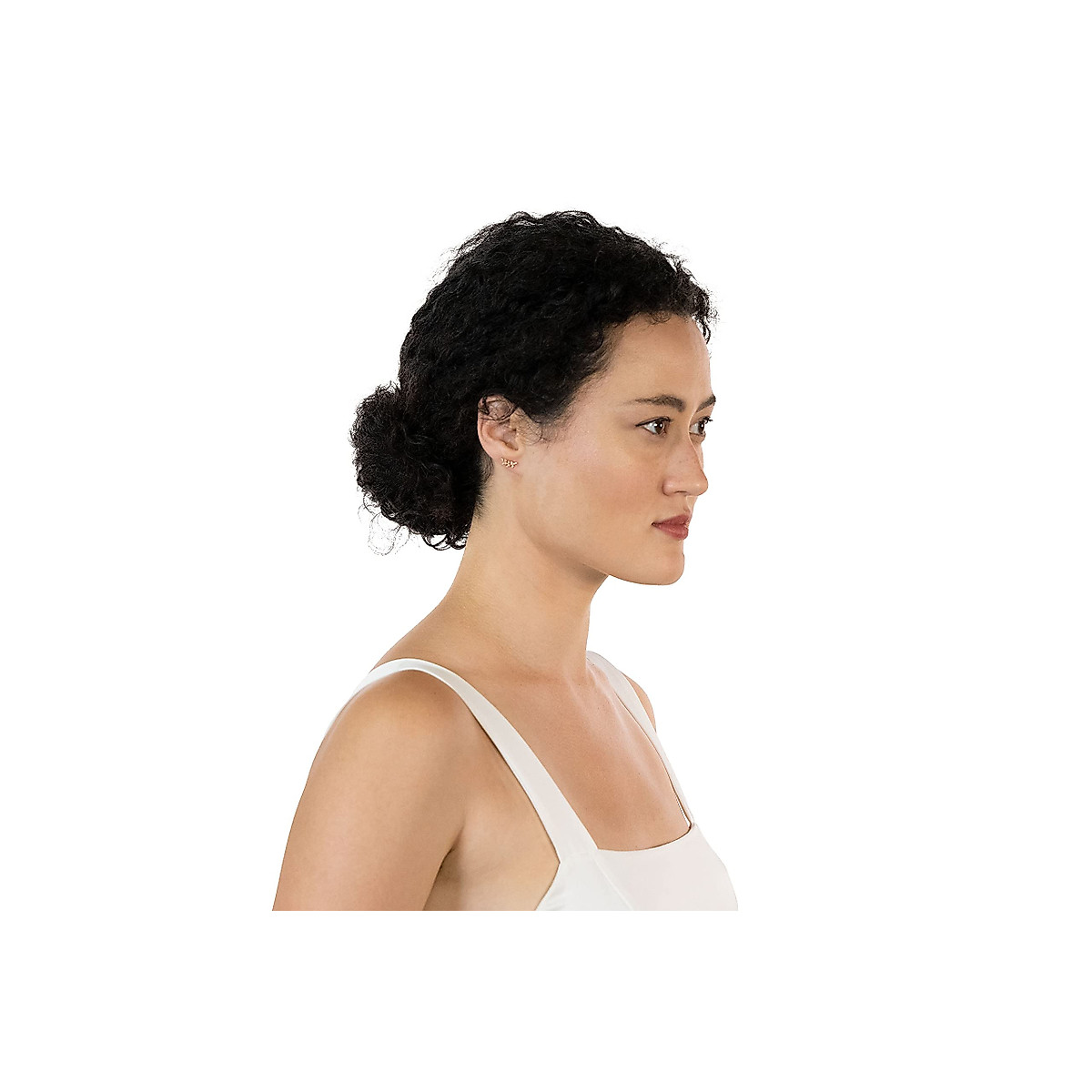 Kevia Set of 5 Stud Earrings in Gold with Green Gemstone, CZ & Leaf & Knot Accents