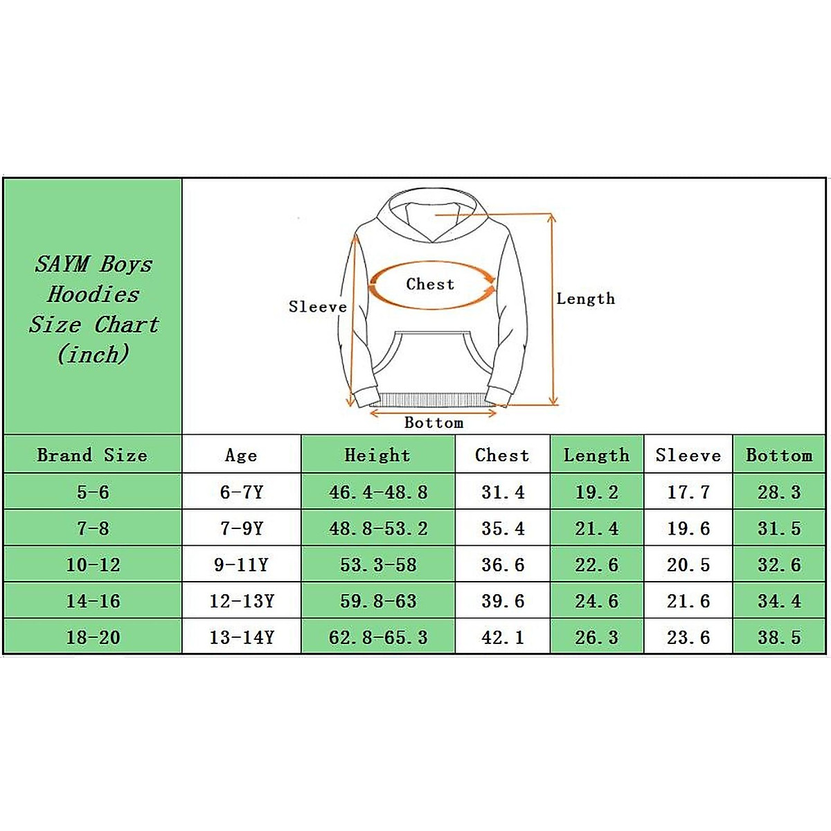 SAYM Teen Boys' Galaxy Fleece Sweatshirts Pocket Pullover Hoodies 4-16Y NO15 L