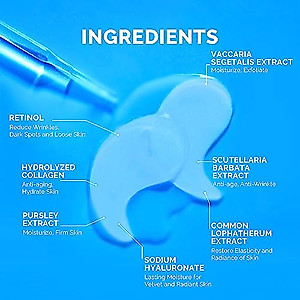 Enaskin Naturals Under Eye Patches for Dark Circles: 30 Pairs Retinol Collagen Eye Gels Mask - Reduce Wrinkles Puffy & Bags - Skin Treatment Pads - Anti Aging Moisturizer For Women (Blue)