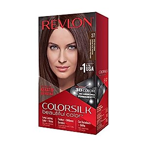 Revlon Permanent Hair Color, Permanent Hair Dye, Colorsilk with 100% Gray Coverage, Ammonia-Free, Keratin and Amino Acids, 27 Deep Rich Brown, 4.4 Oz (Pack of 1)
