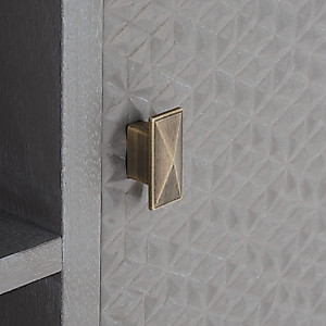 SAFAVIEH Home Collection Halton Distressed Grey 2-Door 1-Shelf Entertainment Media Stand up to 55" Flatscreen TV