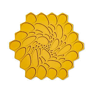 modern-twist 7 x 7" Hive Silicone Trivet, Heat Resistant Up To 675°F, Non Slip, Protects Table From Heat, Mustard, Pack of 1