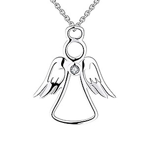 FJ Guardian Angel Necklace 925 Sterling Silver Angel Pendant Jewelry Gifts for Women