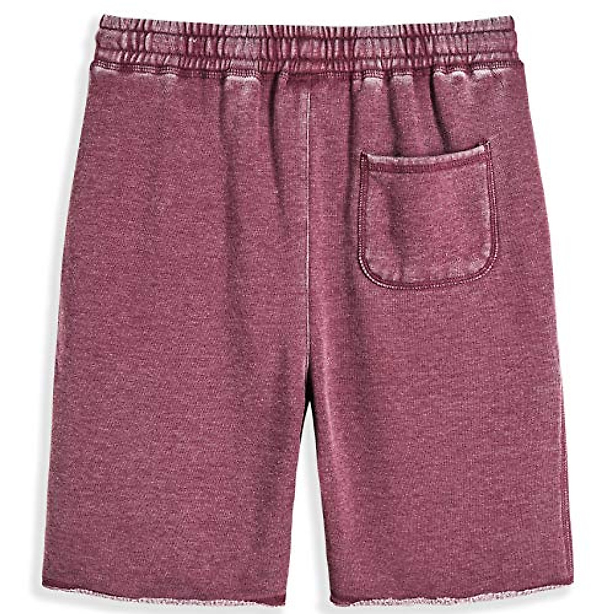 DELCARINO Men's Casual Soft Cotton Elastic Jogger Gym Active Pocket Knit Shorts Burnout Wine Medium