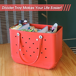 Raymall 2pcs Divider Tray for Bogg Bag, Inserts Dividers for X Large Bogg Bag Accessories Inserts, Large Simply Southern Tote Bag Divider Tray Compatible with Original Bogg Bag Divider (Pink+White)