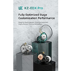 KZ EDX PRO IEM Headphones 10mm Dual Magnetic Circuit Dynamic Driver Hearphones, KZ Earphones 1DD Deep Bass Earbuds with Removable C Pin Cables for Running (Dark, No Mic)…