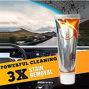 50ml Glass Oil Film Removing Paste, Car Windshield Oil Film Cleaner, Glass Stripper Water Spot Remover, Glass Clear Windshield Cleaner Paste Car Paint Oil Film Remover Paste, with Sponge (2Pcs)