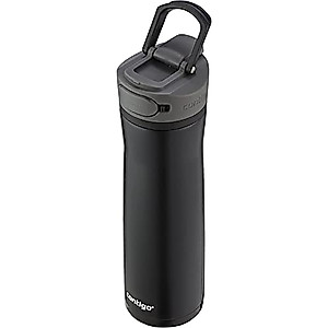 Contigo Cortland Chill 2.0 Stainless Steel Insulated Water Bottle, 24 oz, Licorice - Autoseal Spill-Proof Lid Great for On the Go - Keep Drinks Hot/Cold - Fits Most Cup Holders - Includes Carry Handle
